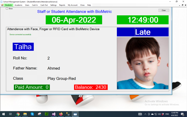 Biometric School Attendance System | Staff & Student Attendance
